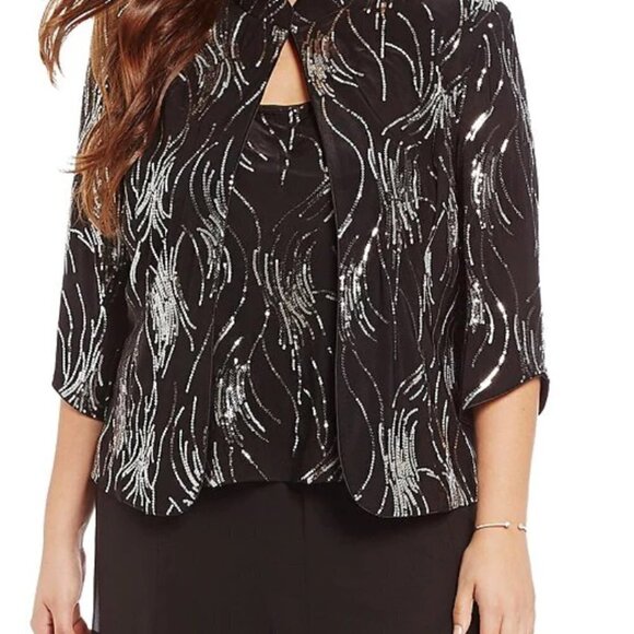Alex Evenings | Jackets & Coats | Alex Evenings Plus Size Sequin ...